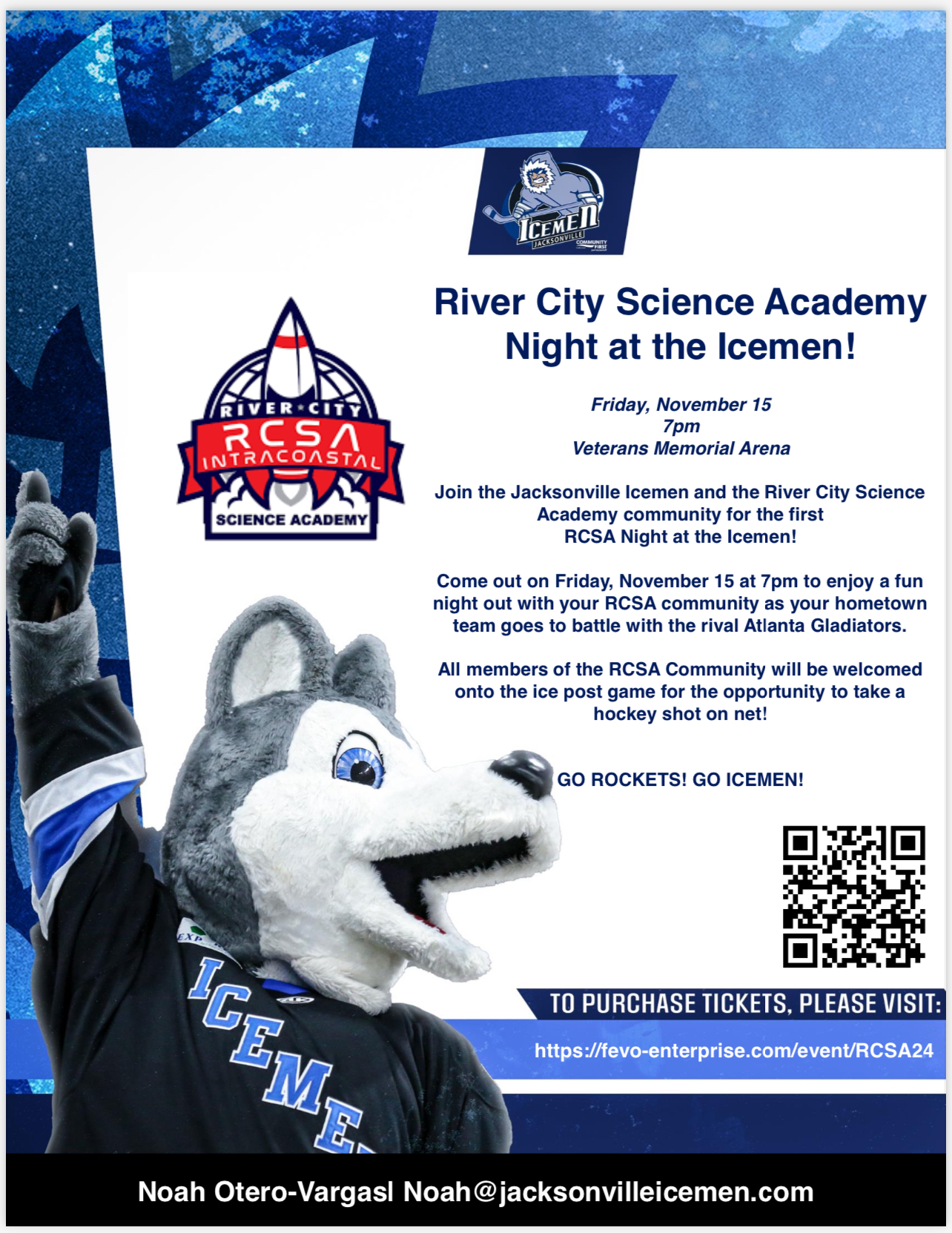 RCSA All Campus Night at the Icemen – RCSA Rocket Link
